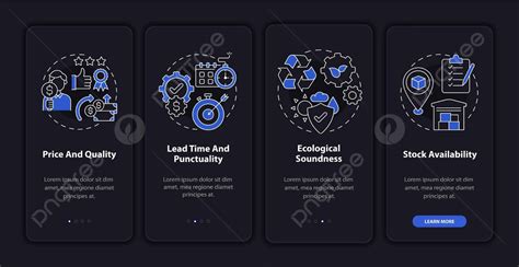 Dark Screen Of Onboarding Mobile App Page Displaying Metrics For Operations Management Vector