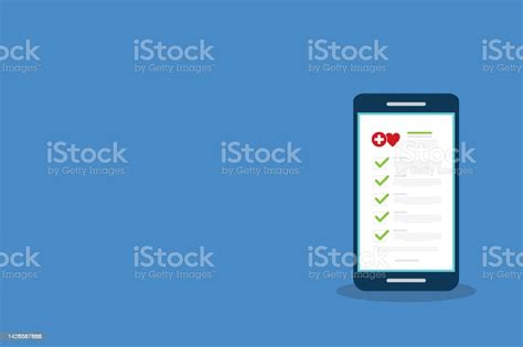 온라인 의료 보고서 의료 문서 건강 보험 개념 평면 디자인 벡터 일러스트 레이 션 개념에 대한 스톡 벡터 아트 및 기타 이미지 개념 건강 진단 건강관리와 의술