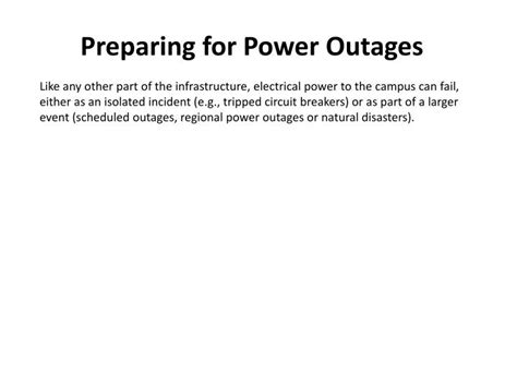 Ppt Preparing For Power Outages Powerpoint Presentation Free