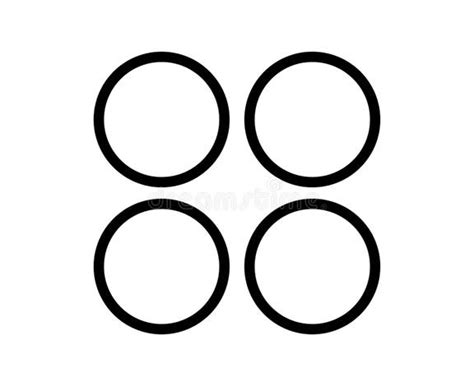 Circle Shape Outline Stroke Collection Symbol Black Element Vector