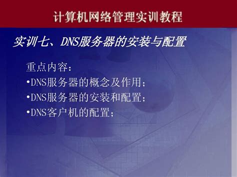 实训七、dns服务器的安装与配置word文档在线阅读与下载无忧文档