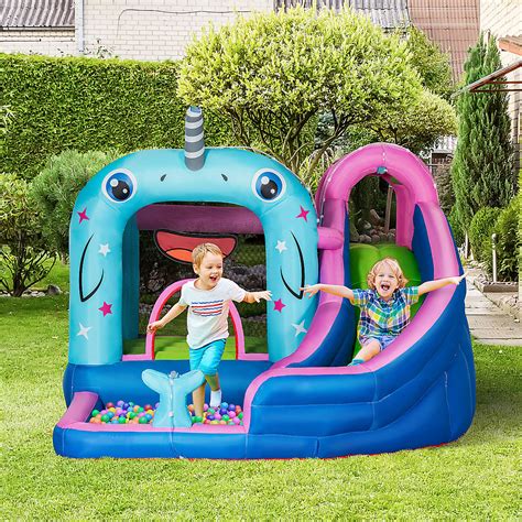 Hüpfburg Mit Wasserbecken Kletterwand Und Rutsche Outsunny Mytoys