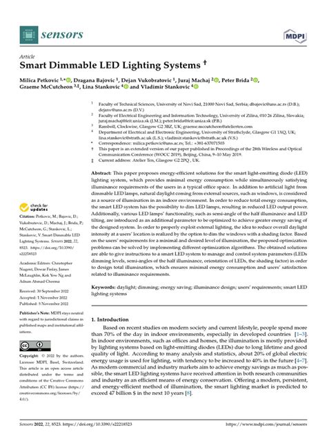 Smart Dimmable Led Lighting Systems Pdf Lighting Light Emitting Diode