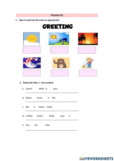 Greetings And F Free Interactive Worksheets 1664143
