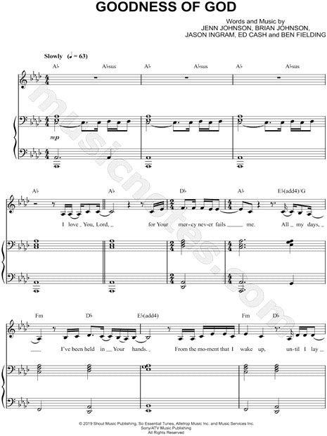 Cece Winans Goodness Of God Sheet Music In Ab Major Transposable