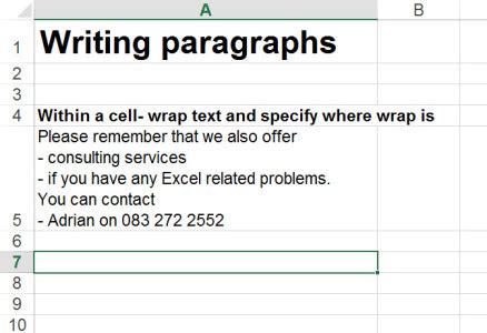 Write Paragraphs In Excel Intermediate Excel AuditExcel Co Za