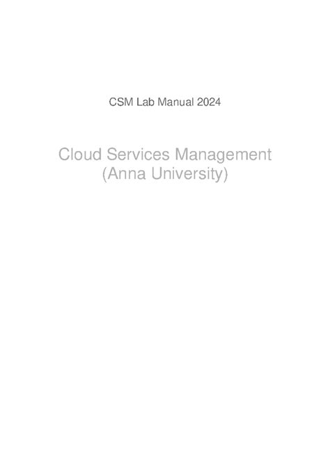 Csm Manual 2023 Csm Lab Manual 2024 Cloud Services Management Anna