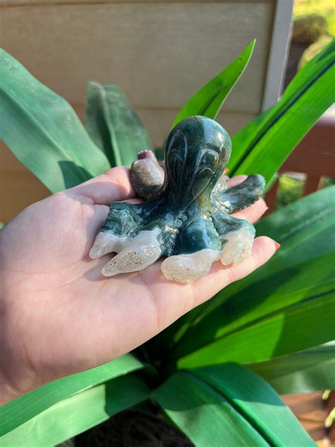 Sea Ocean Jasper Octopus Carving Hand Carved Octopus High