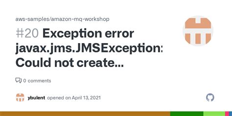 exception error javax jms jmsexception could not create transport