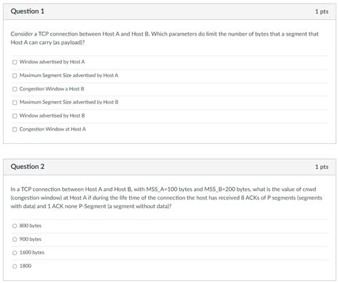 Solved Consider A Tcp Connection Between Host A And Host B