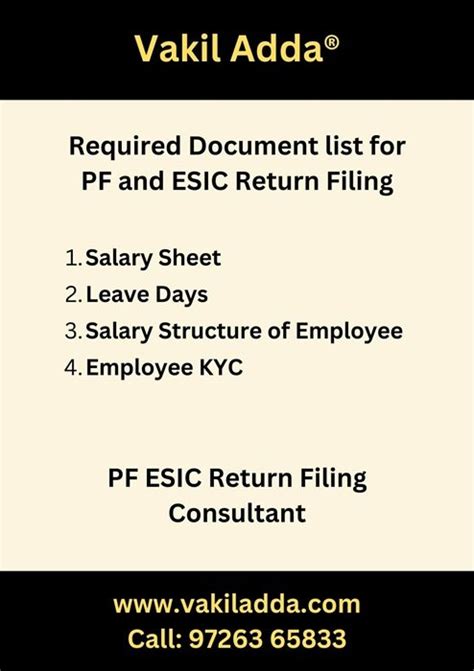 Pf Esic Return Filing Consultant Pf Consultant Vakil Adda Pf Esic Return Filing Consultant Pf Consultant Vakil Adda