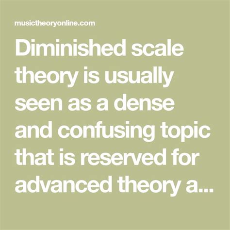 Demystifying Diminished Scale Theory