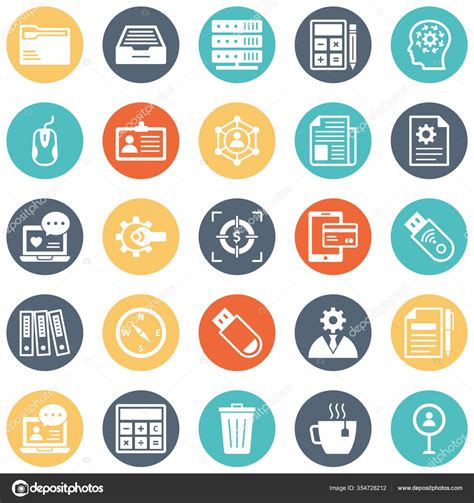 Global Business Isolated Vector Icons Set Every Single Icon Can Stock