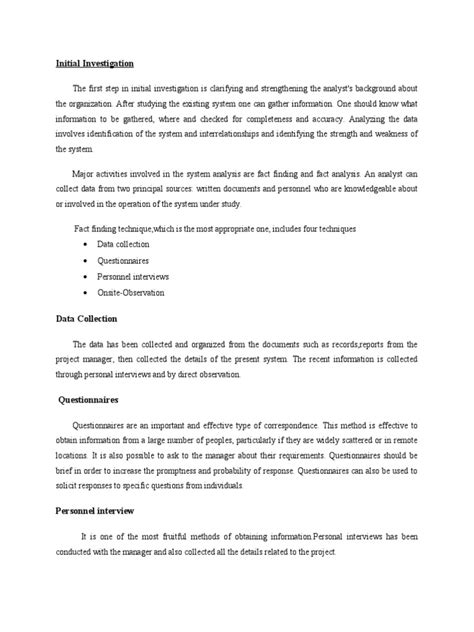 initial investigation pdf