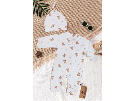 مشخصات، قيمت و خريد سرهمی نوزادی کلاه دار طرح خرس قهوه ای کارامل