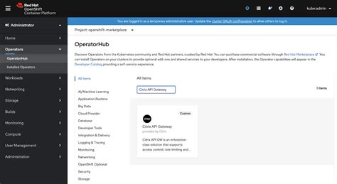 deploy citrix api gateway using red hat openshift operators