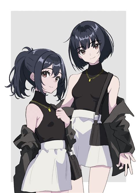 슬랜더 단발 언니 And 짧은 포니테일 동생 자매 소녀전선 에펨코리아