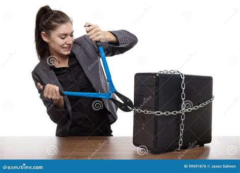 Computer All Locked Up Stock Photo Image Of Security