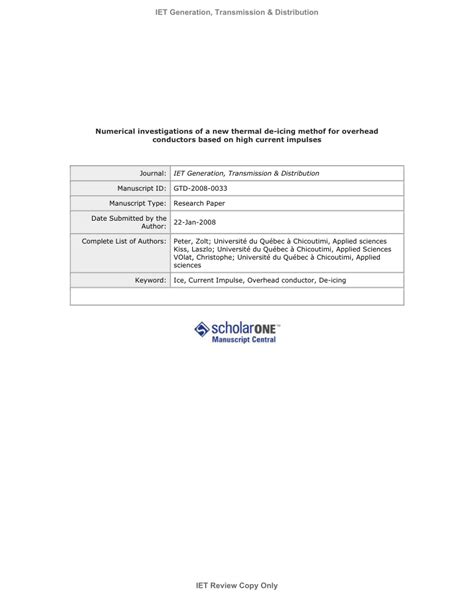 Pdf Numerical Investigations Of A New Thermal De Icing Method For