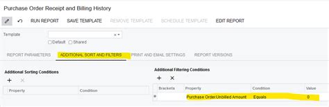 Filter Purchase Order Receipt And Billing Report Community