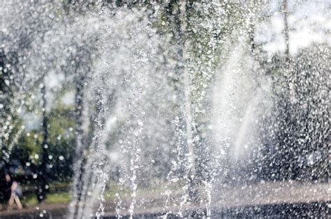 Брызг воды на фоне деревьев Стоковое Изображение изображение насчитывающей фоне деревьев
