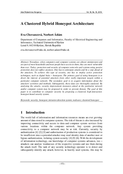 Pdf A Clustered Hybrid Honeypot Architecture