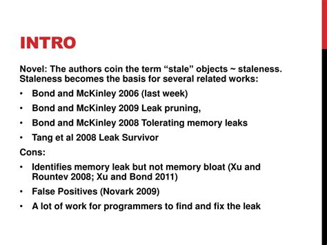 ppt low overhead memory leak detection using adaptive statistical