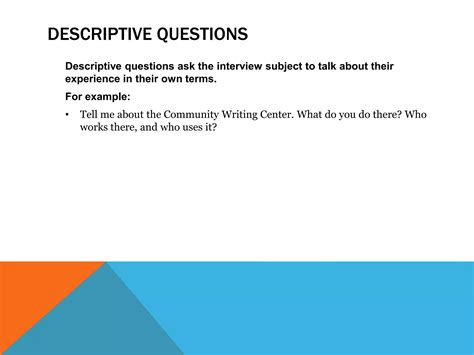 Writing Interview Questions Ppt