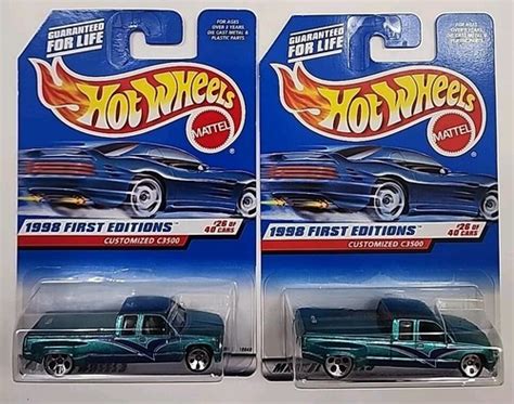 Hot Wheels Lot Of Two 1998 First Editions Customized C3500 26 Of 40 Ebay