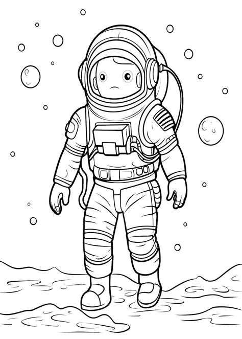 아이들을 위한 우주비행사 컬러링 페이지 귀여운 우주비행자 라인 아트 컬러링페이지 우주비행사의 윤 일러스트레이션 어린이 컬러팅 페이지 어린이 컬러링 피그 우주비행사를 컬러링