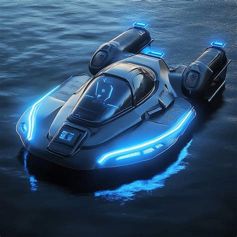 Advanced Hovercraft With Minimalistic Stealth Design Premium Ai