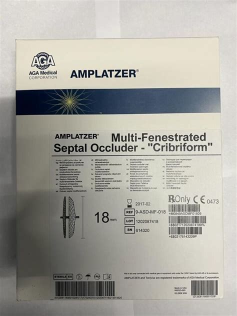 New Aga Medical 9 Asd Mf 018 Amplatzer 18 Mm Multi Fenestrated Septal Occluder Cribriform