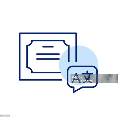 다국어 교육 졸업장 또는 외국어 인증 완벽한 픽셀 편집 가능한 획 아이콘 개념에 대한 스톡 벡터 아트 및 기타 이미지 개념 공부 과학 Istock