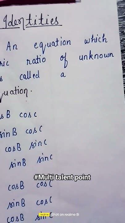 Trigonmetrical Identities Trigonmetry Trigonmetry Function Maths