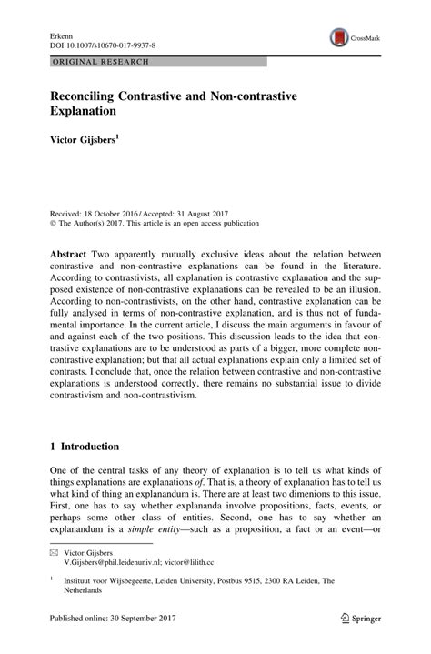 Pdf Reconciling Contrastive And Non Contrastive Explanation