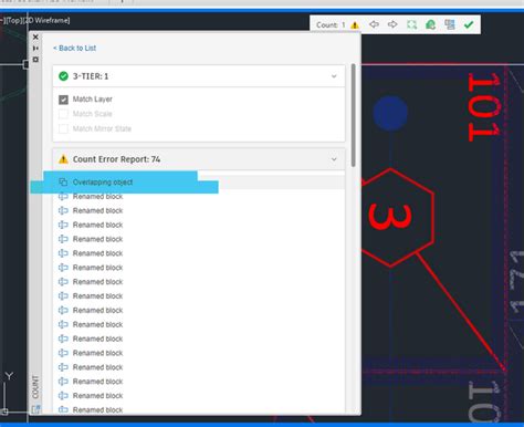 solved disabling the count overlapping block detection autodesk