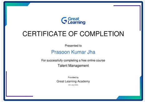 Prasoon Jha On Linkedin Certificateofcompletion Talent Management