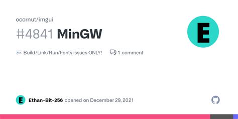 MinGW Ocornut Imgui Discussion GitHub