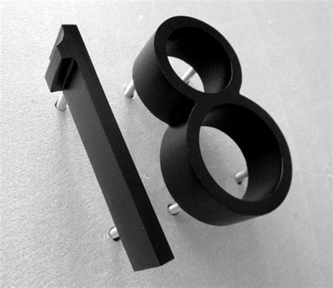 Cast Metal House Numbers in A Ribbon Deep Font.
