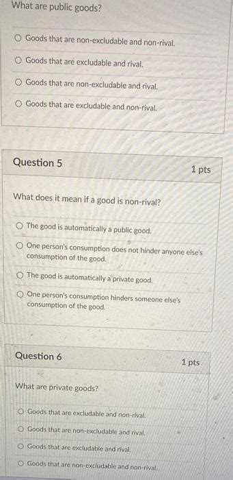 Solved What Are Public Goods Goods That Are Non Excludable
