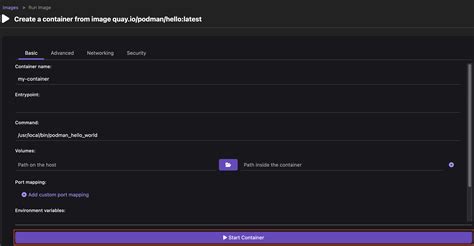 启动容器 Podman Desktop Podman 桌面版