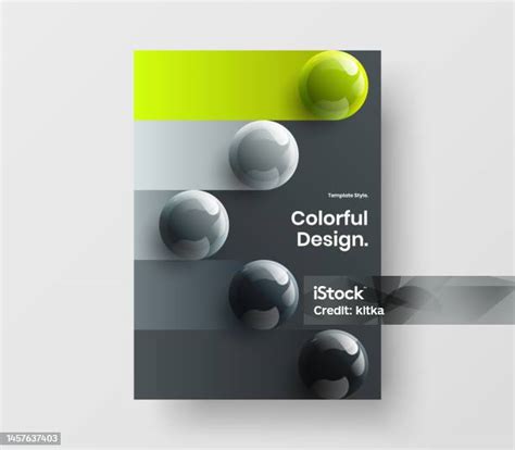 다채로운 저널 표지 디자인 벡터 개념 추상 3d 구체 팜플렛 그림입니다 A4 용지에 대한 스톡 벡터 아트 및 기타 이미지 A4 용지 개념 고급 Istock