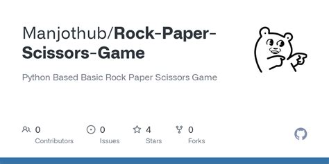 Github Manjothub Rock Paper Scissors Game Python Based Basic Rock Paper Scissors Game