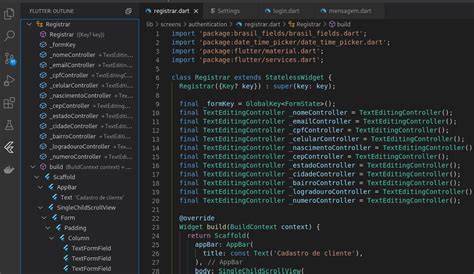 Flutter Outline No Vs Code Flutter Criando Um App Solucionado