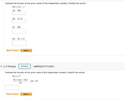 Solved Evaluate The Function At The Given Values Of The Chegg