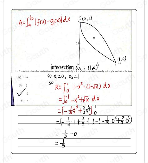 solved let r be the region in the first quadrant bounded above by the