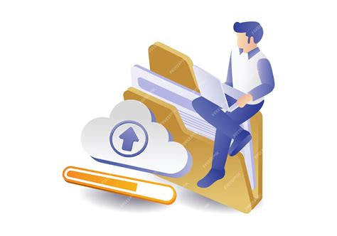 Premium Vector Man Transferring Server Computer Data