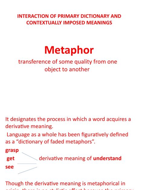 Stylistics Lecture 4 Metaphor Pdf Metaphor Linguistics