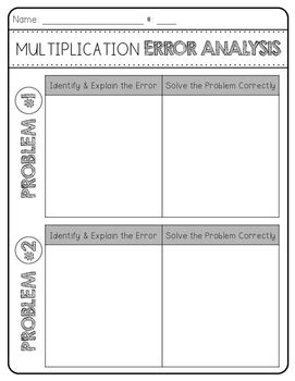 Multi Digit Multiplication Error Analysis By Barnard Island TPT