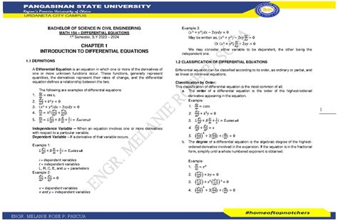 Module 1 Introduction To Differential Equations Bachelor Of Science
